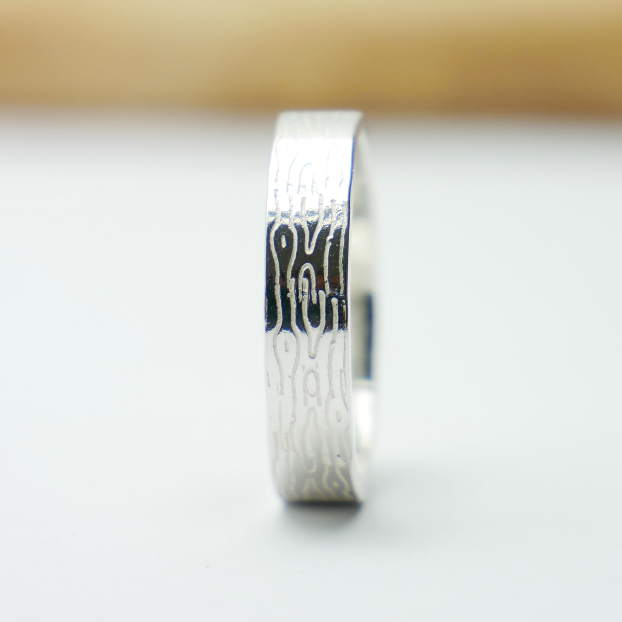 Bark wedding ring 2 recycled 925 silver for women and for men All 9...