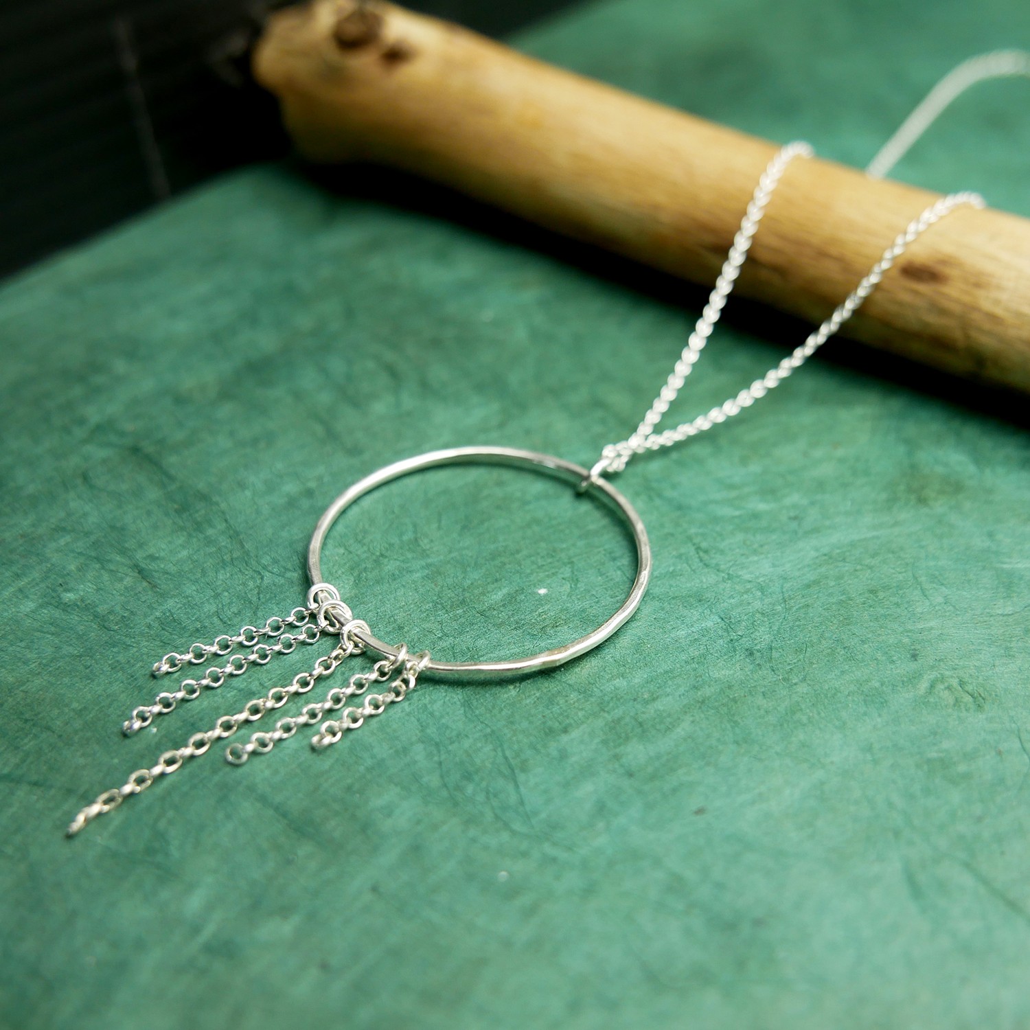 Collier grand rond avec chaines Maya en argent 925 recyclé et surcy...