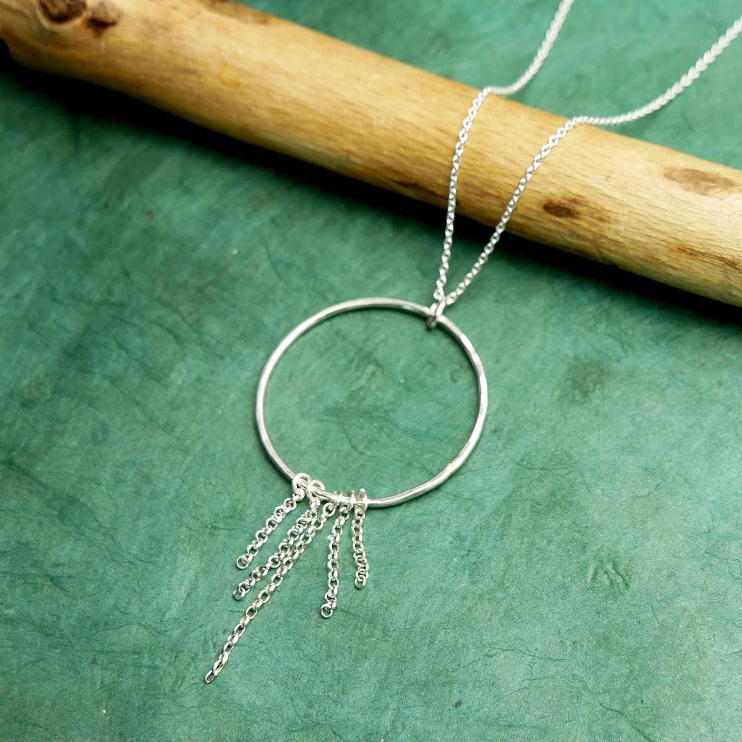 Collier grand rond avec chaines Maya en argent 925 recyclé et surcy...