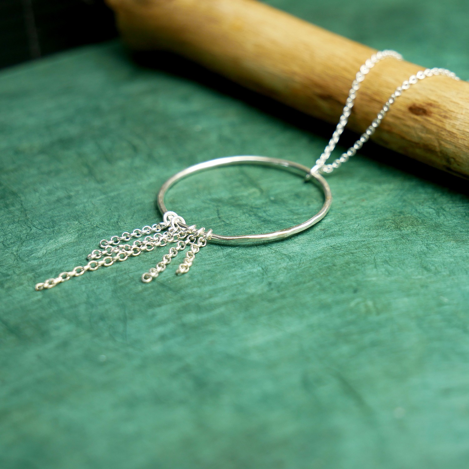 Collier grand rond avec chaines Maya en argent 925 recyclé et surcy...