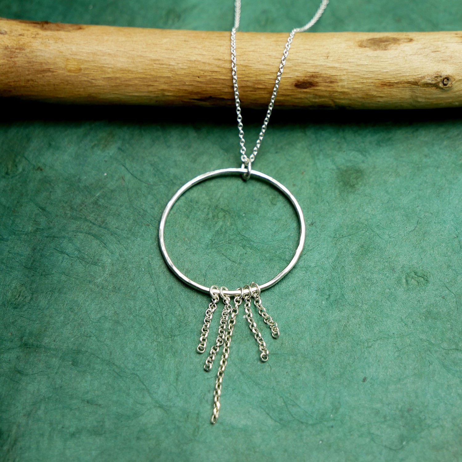 Collier grand rond avec chaines Maya en argent 925 recyclé et surcy...